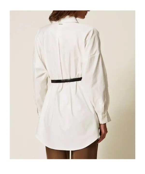 TWINSET Belted Poplin Shirt