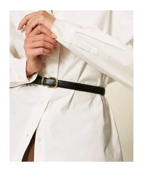 TWINSET Belted Poplin Shirt