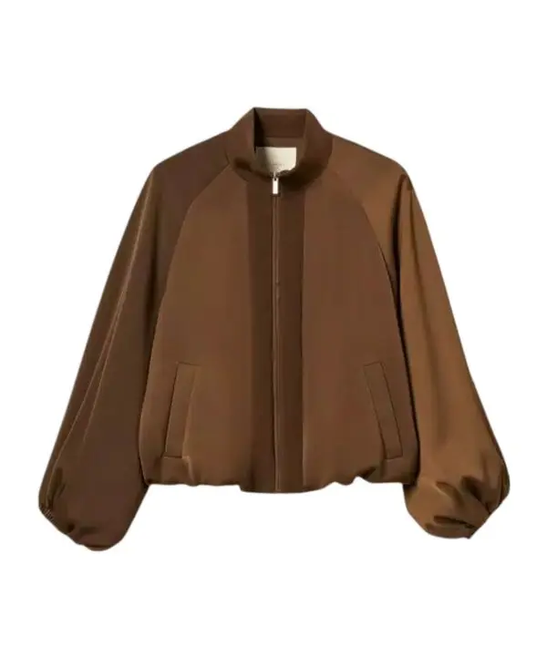 TWINSET Casual Zip-up Jacket With Pleated Cuffs And Elastic Hem