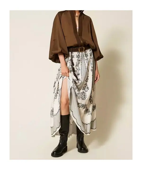 TWINSET Casual Zip-up Jacket With Pleated Cuffs And Elastic Hem