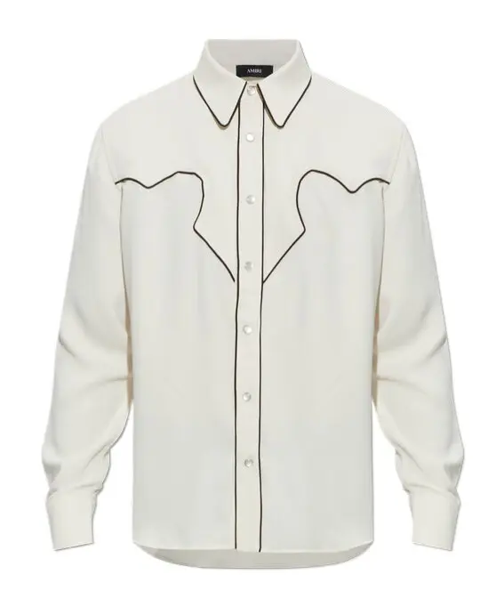 Amiri Contrast Piped Western Shirt - Alabaster