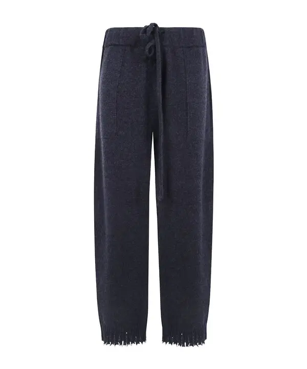 UMA WANG Elastic Waist Casual Pants With Frayed Hem