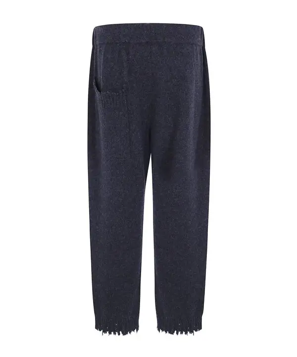 UMA WANG Elastic Waist Casual Pants With Frayed Hem