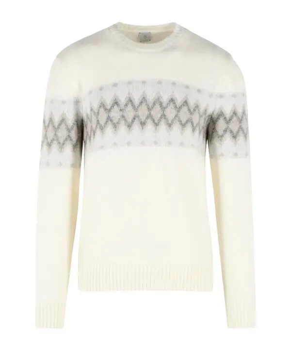 Eleventy Long Sleeve Knitwear With Geometric Pattern