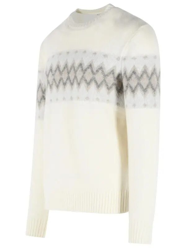 Eleventy Long Sleeve Knitwear With Geometric Pattern