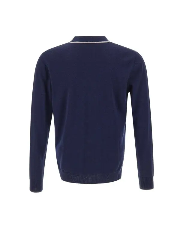 Eleventy V-neck Button-up Cardigan With Ribbed Trim
