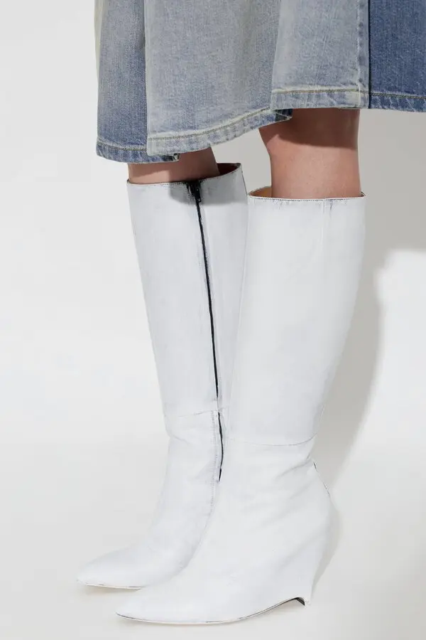 MAISON MARGIELA Leather Wedge Heel Boots