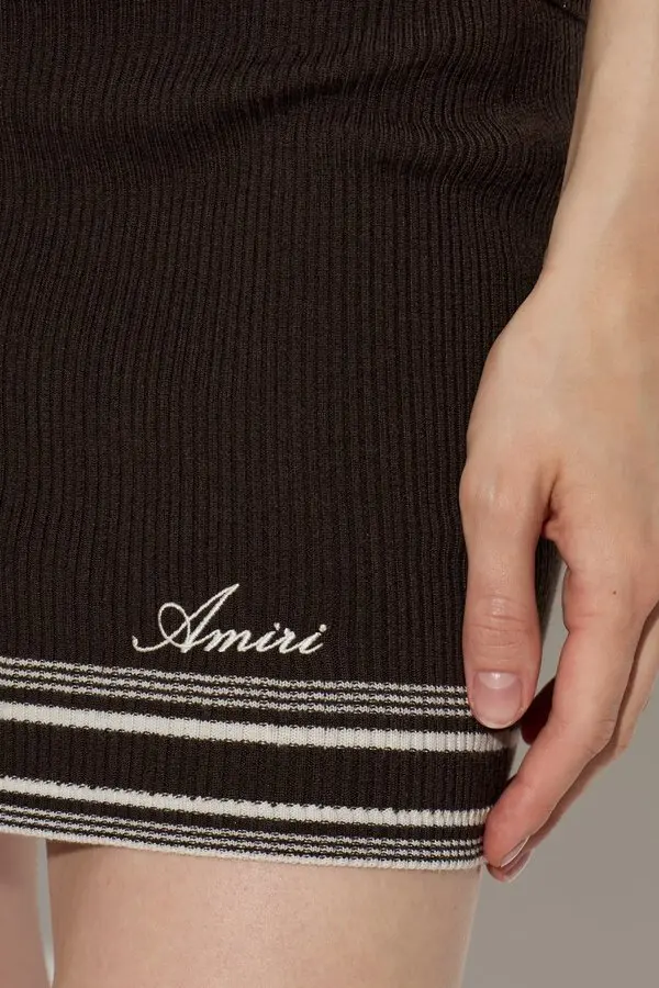 Amiri Knit Skirt With Striped Accents