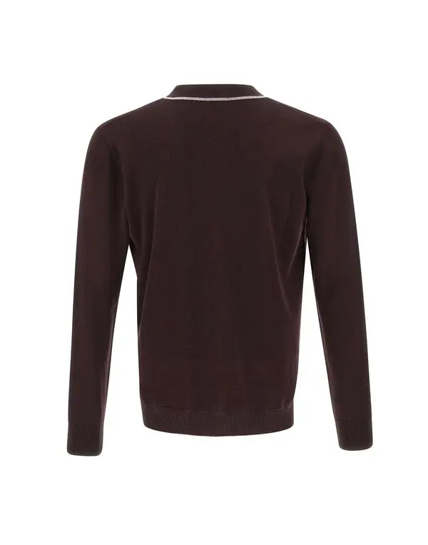 Eleventy Long-sleeved Knitted Cardigan With V-neck And Button Closure