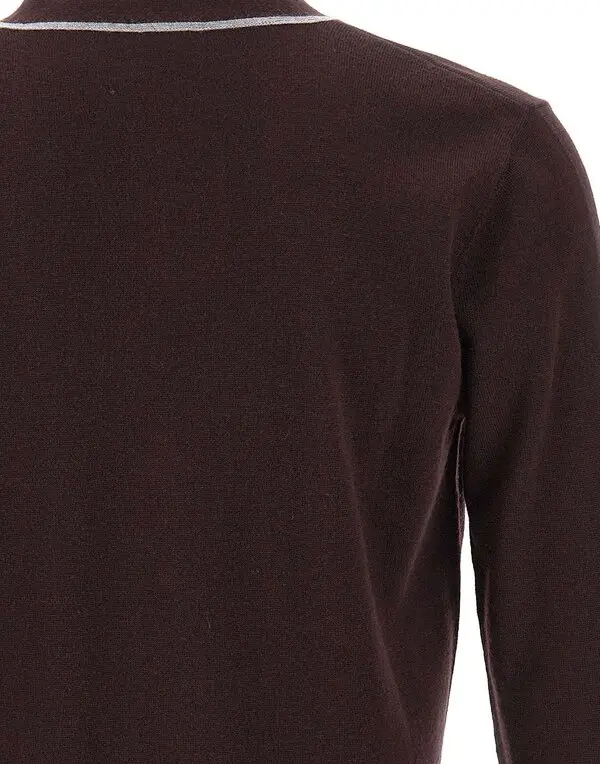 Eleventy Long-sleeved Knitted Cardigan With V-neck And Button Closure