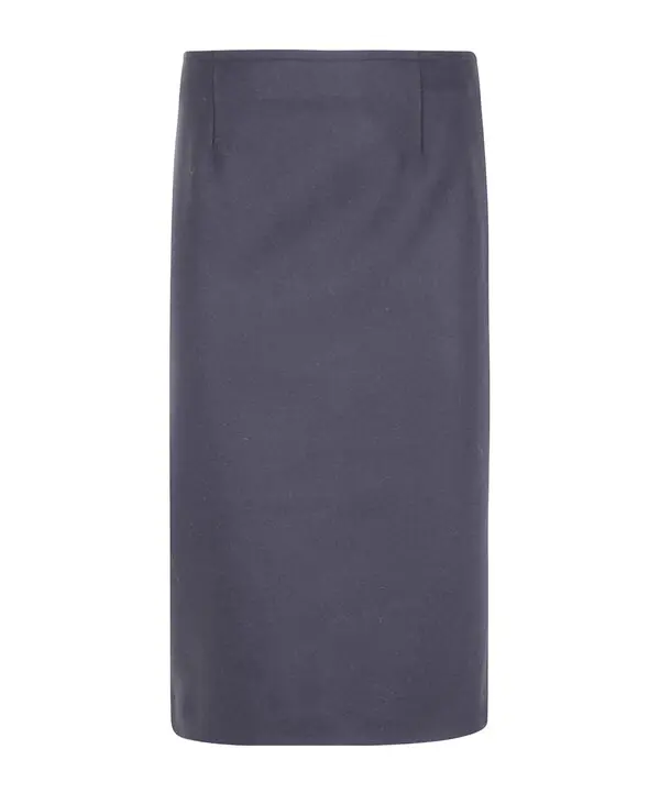 MAISON MARGIELA Asymmetric Rear-slit Midi Skirt - Grey Brown