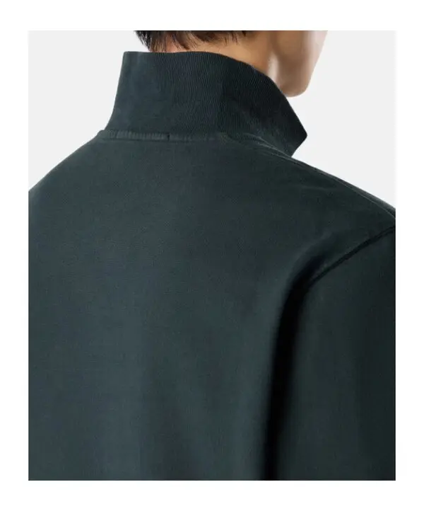 Stone Island Regular-fit Half-zip Sweatshirt With Ribbed Inserts