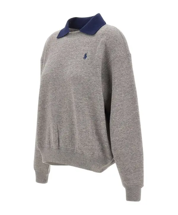 Polo Ralph Lauren Long Sleeve Sweatshirt With Polo Collar - Grey