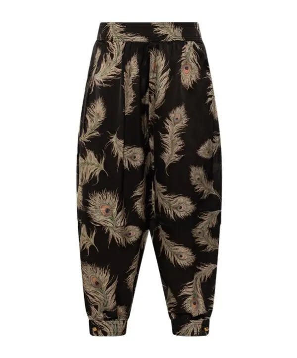 Zimmermann Feather Print Relaxed Fit Pants