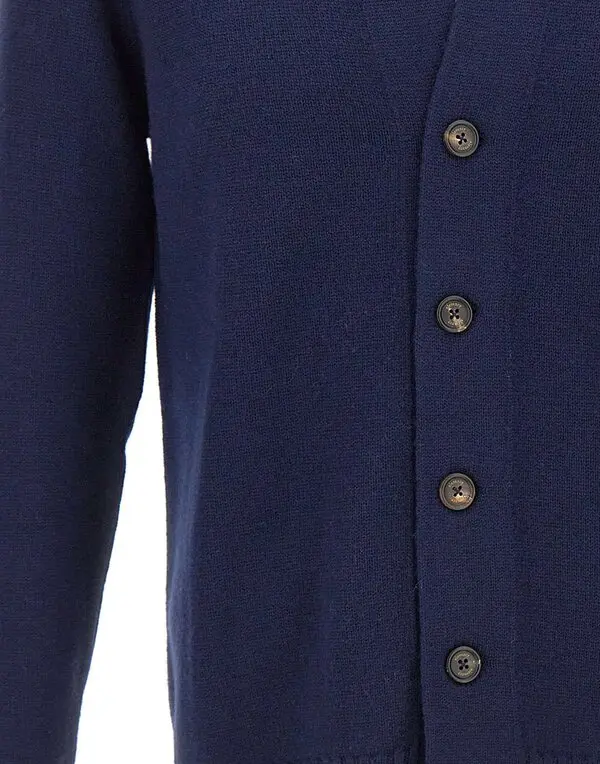 Eleventy Long-sleeved Cardigan With Contrasting Piping