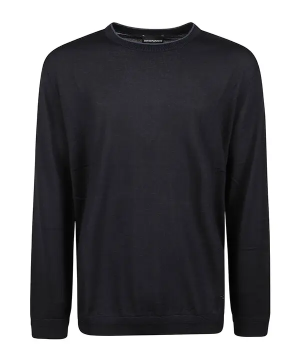 Emporio Armani Long-sleeved Crewneck Jumper - Blu Navy