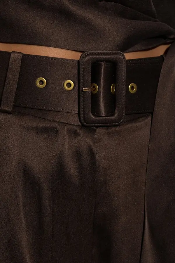 Zimmermann Belted Pleated Wide-leg Pants