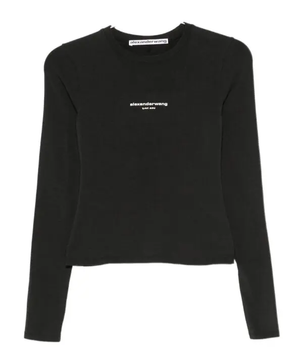 Alexander Wang Fitted Ls T-shirt W/ Logo Print