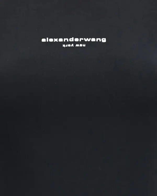 Alexander Wang Fitted Long Sleeve T-shirt With Logo Print - Black