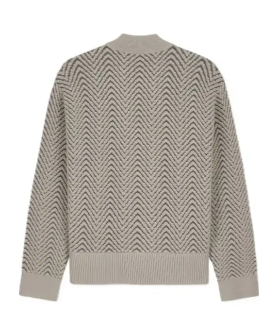 Emporio Armani Virgin Wool Chevron Knit Blouson Jacket