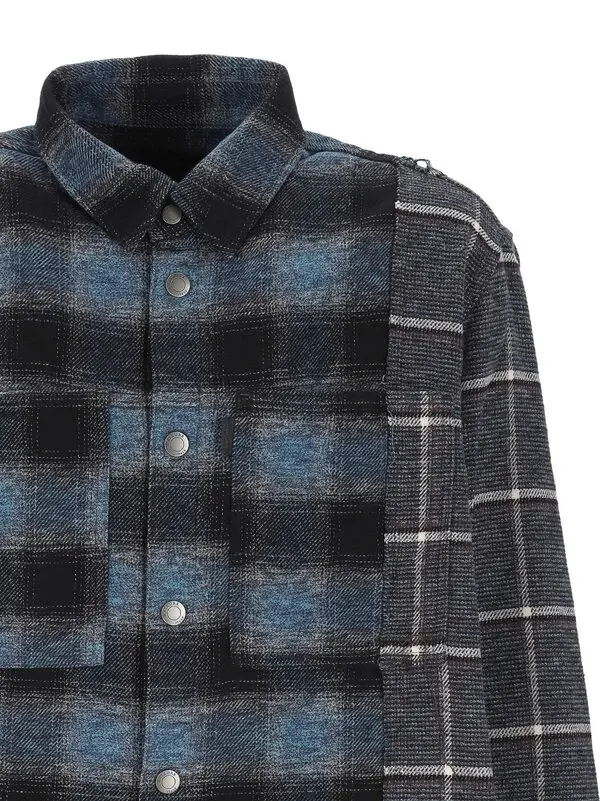 HAIKURE Check-pattern Frayed Shirt