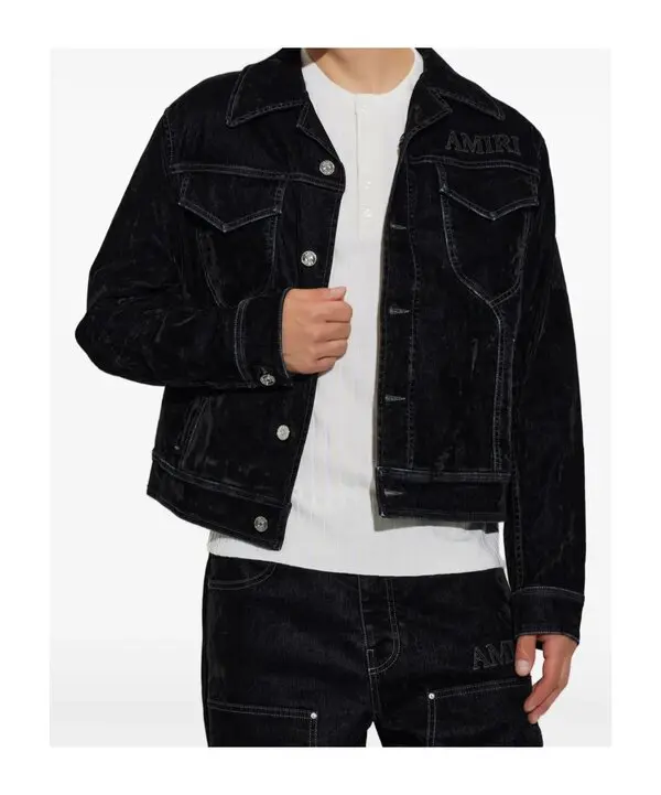Amiri Logo Embroidered Denim Jacket