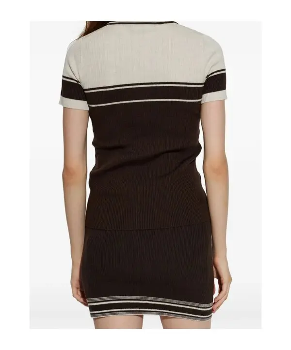 Amiri Contrast Striped Knitted Polo Shirt