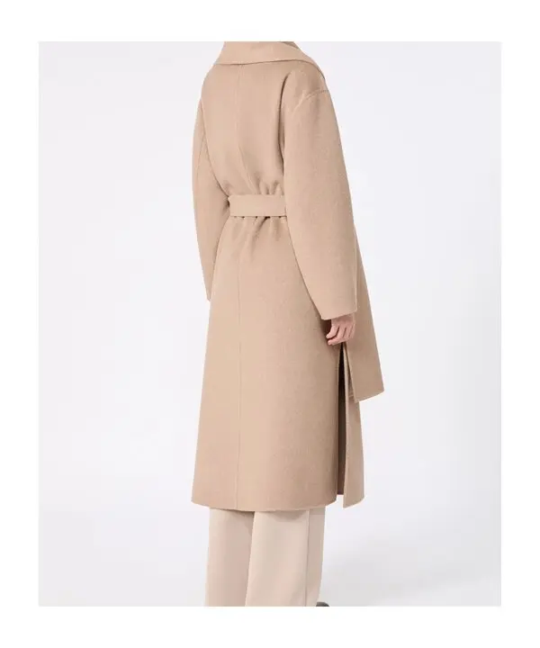 Max Mara Double Wool And Cashmere Robe Coat - Clay