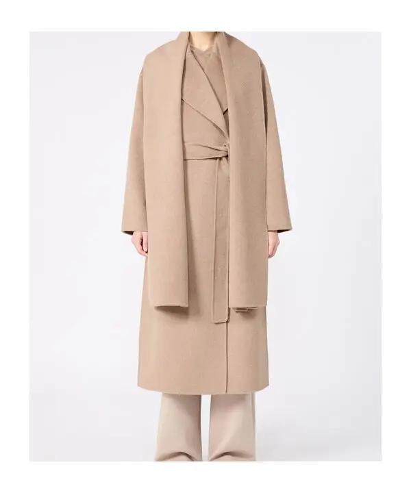 Max Mara Double Wool And Cashmere Robe Coat