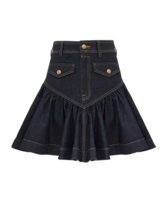 Zimmermann Denim Frill Mini Skirt