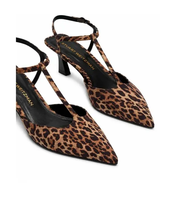 STUART WEITZMAN Vinnie T-strap Pump - Leopard