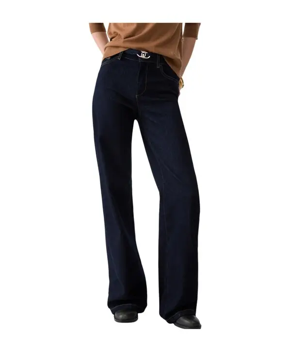 Liu Jo Wide-leg Jeans With Logo Detail - 7s000