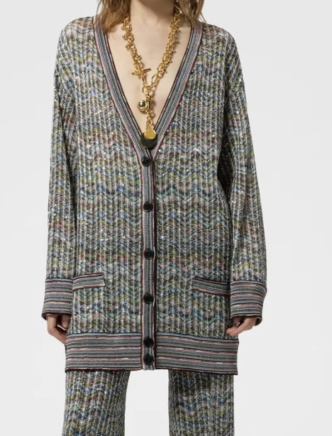 Missoni Sequin-embellished Zigzag-pattern Cardigan