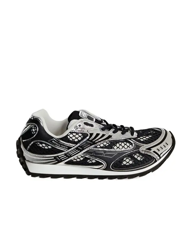 Bottega Veneta Orbit Lace-up Sneakers - Black/silver