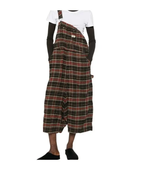 R13 Plaid Overalls