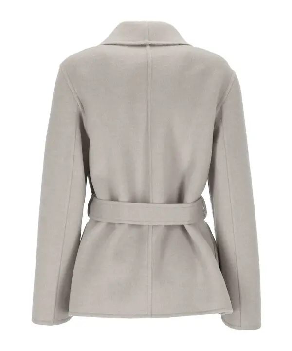 Dior Belted Shawl-collar Coat - Grey