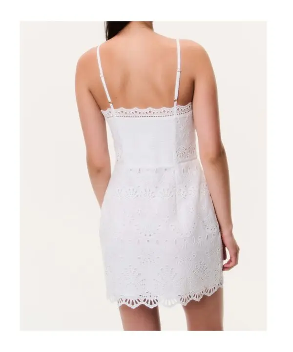 LoveShackFancy Cut-out Cotton Mini Dress - Optical White