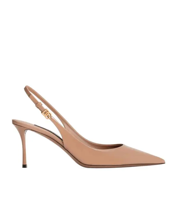 Dolce & Gabbana Dolce Gabbana Glossed Pointed Toe Slingback Pumps
