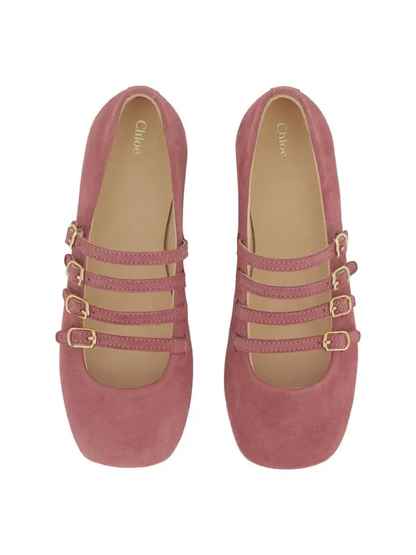Chloé Buckle-fastening Leather Ballet Flats