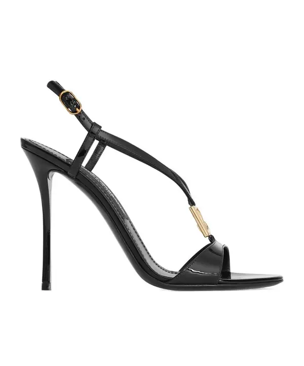 Dolce & Gabbana Dg Logo Stiletto Sandals - Black