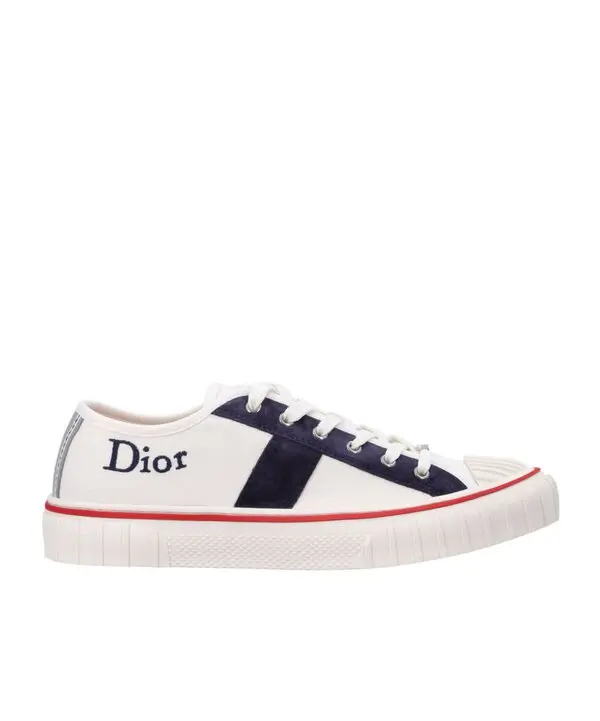 Dior Hooper Low-top Canvas Sneakers - White