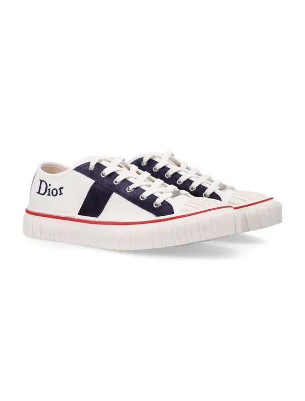 Dior Hooper Low-top Canvas Sneakers - White