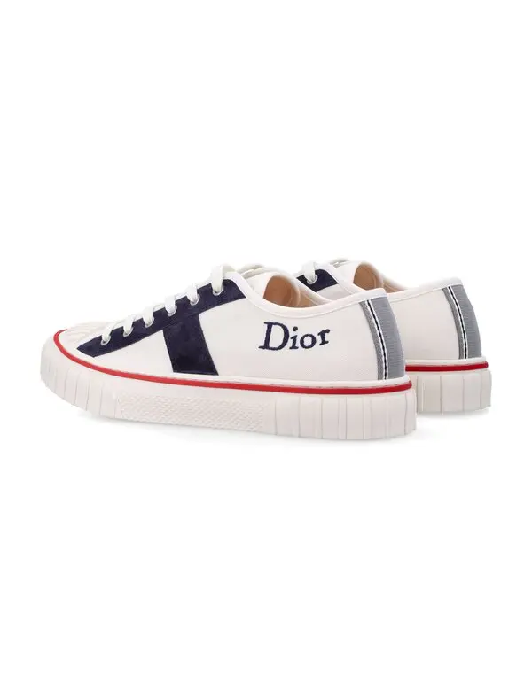Dior Hooper Low-top Canvas Sneakers - White