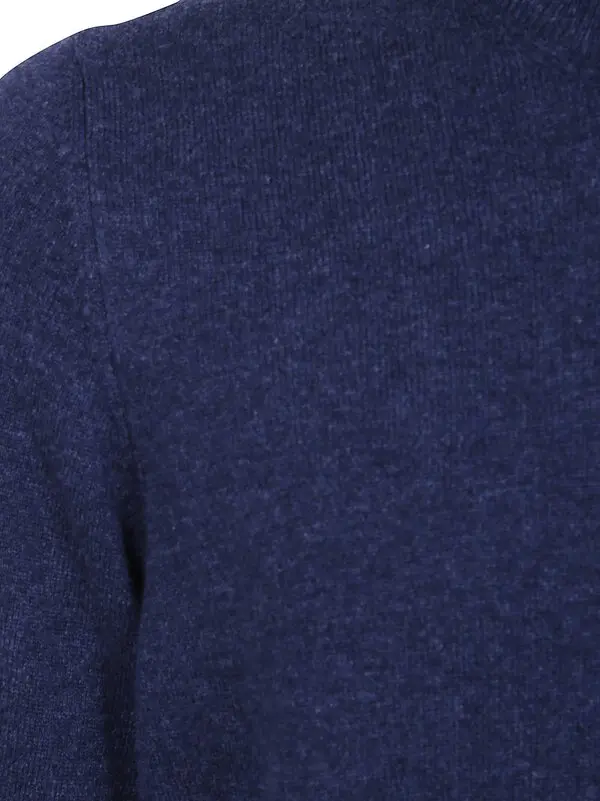 GRAN SASSO High Neck Half-zip Jumper With Ribbed Details - Blue