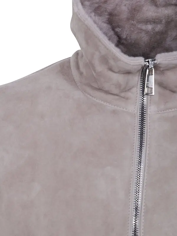 GIORGIO BRATO Long Shearling Zip-up Jacket