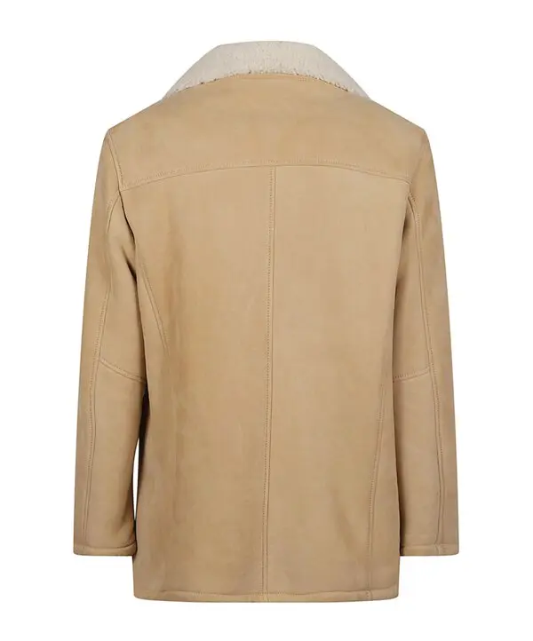 STEWART Long-sleeve Button-front Jacket With Shearling Collar