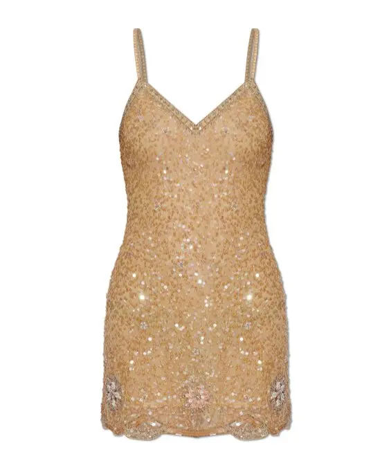 LoveShackFancy Lyrika Sequined Mini Dress - No