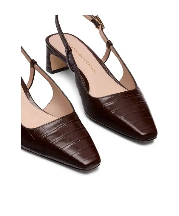 STUART WEITZMAN Baby Babette Slingback Pumps - Walnut