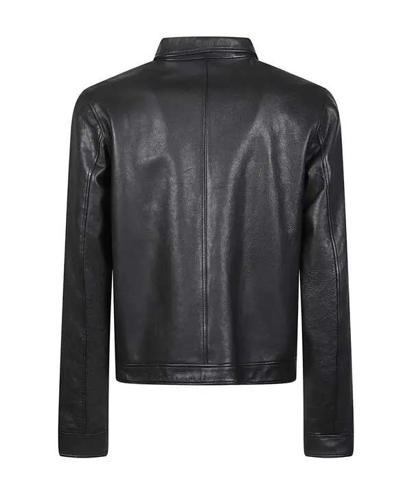 STEWART Leather Jacket With Fold-down Collar