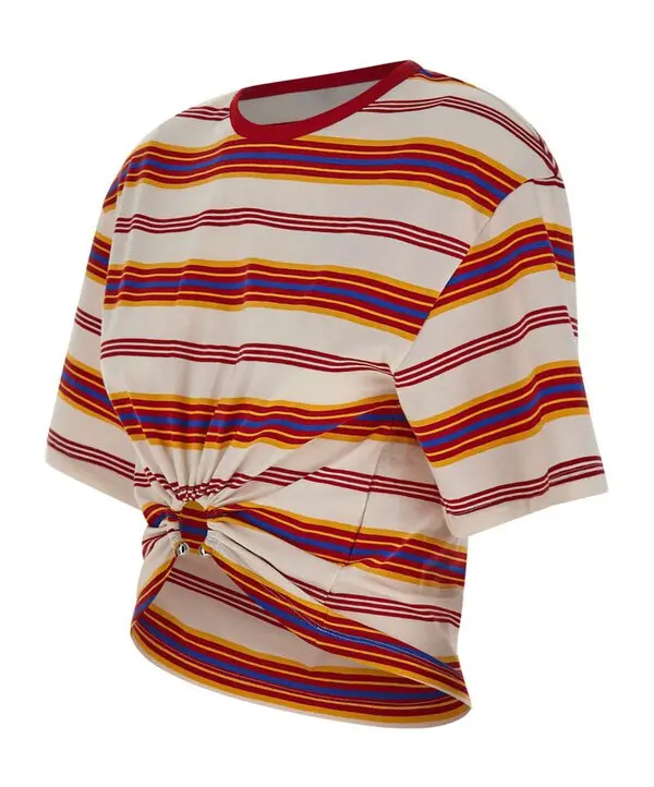 Rabanne Pleated Striped T-shirt